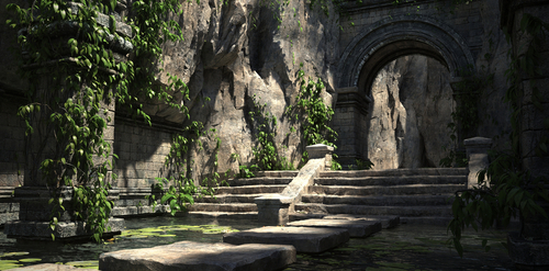 Ruins,Of,The,Sacred,Temple,With,Green,Vegetation.,Beautiful,Natural ...